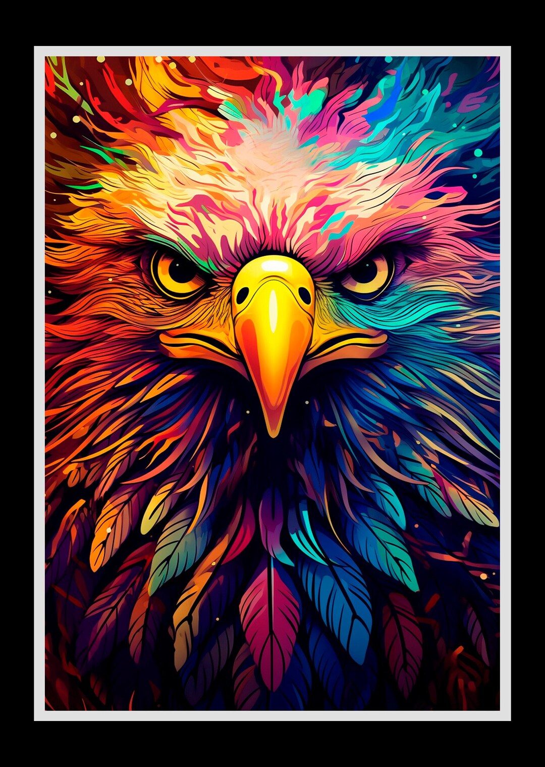 Psychedelic Eagle, Digital Art. Printable, Wall Art, Free Commercial ...