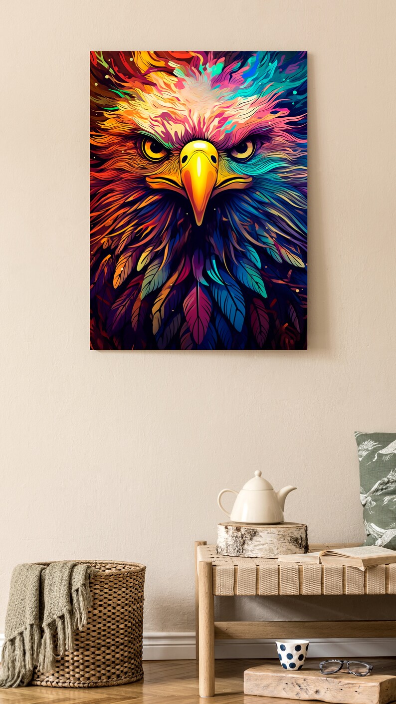 Psychedelic Eagle, Digital Art. Printable, Wall Art, Free Commercial ...