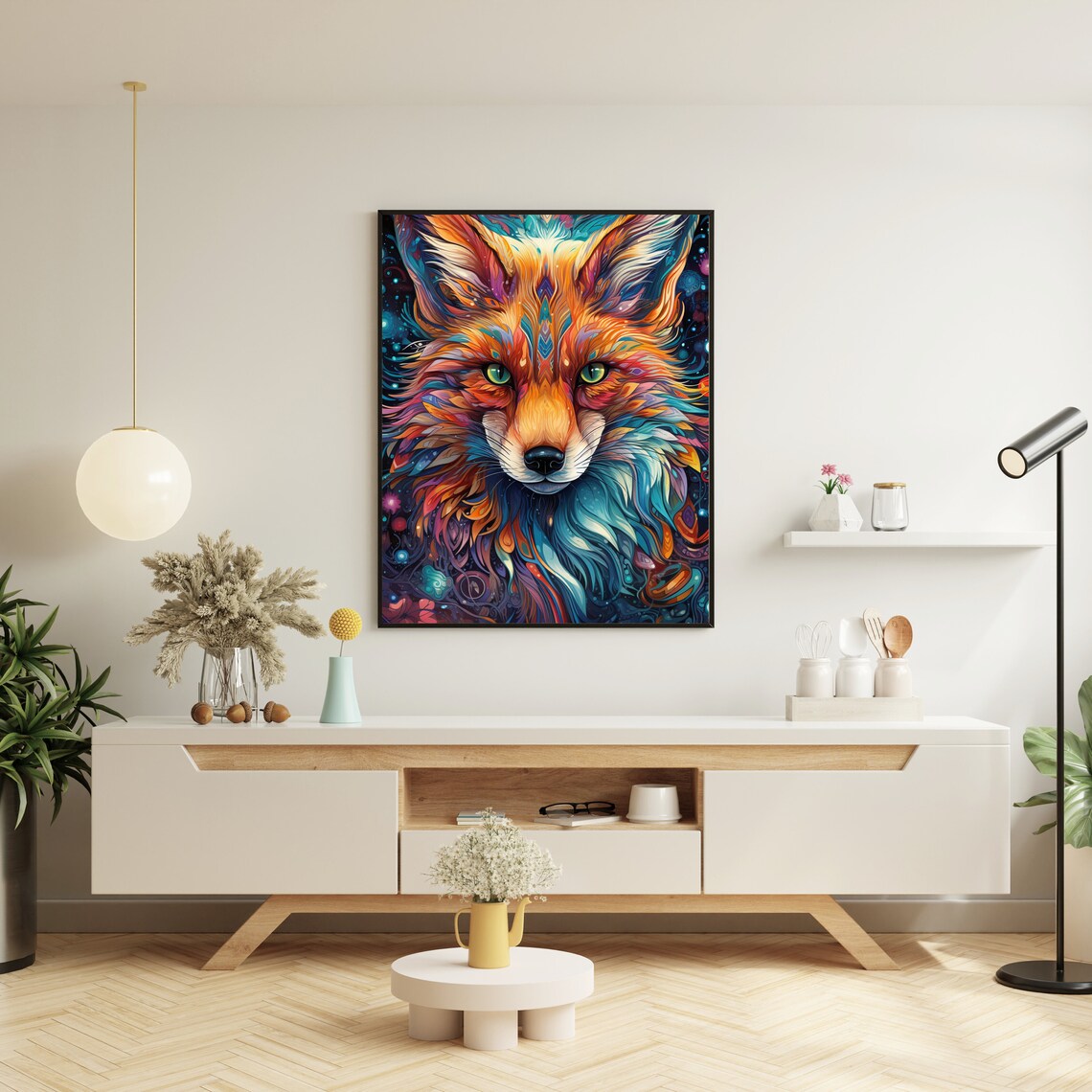 Psychedelic Fox, Digital Art. Printable, Wall Art, Free Commercial Use ...