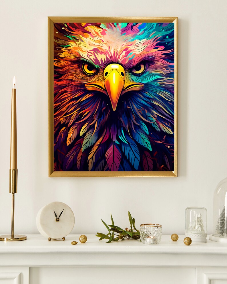 Psychedelic Eagle, Digital Art. Printable, Wall Art, Free Commercial Use. - Etsy