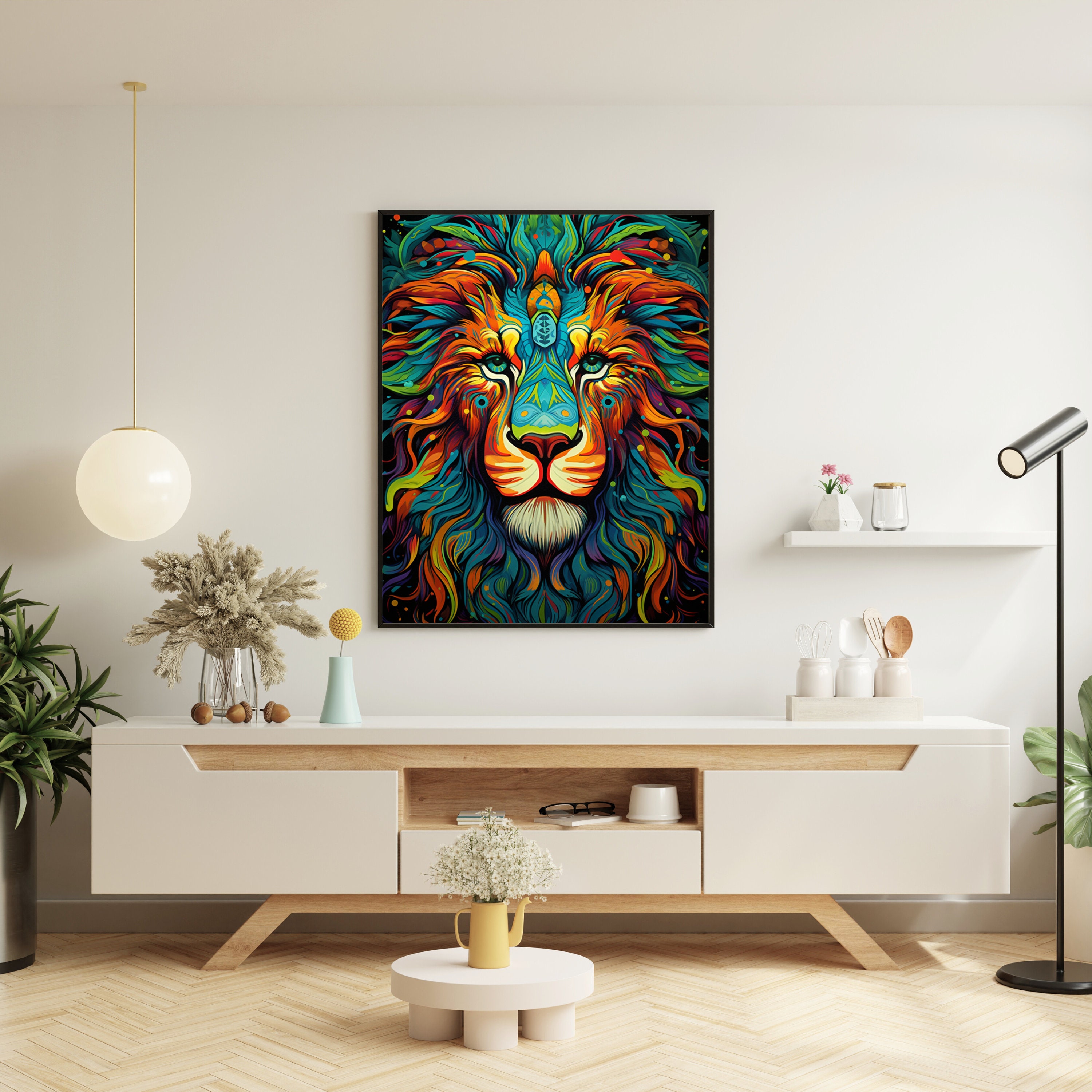 Psychedelic Lion, Digital Art. Printable, Wall Art, Free Commercial Use ...