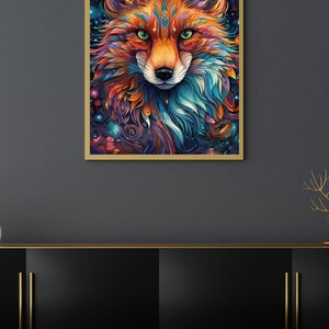 Psychedelic Fox, Digital Art. Printable, Wall Art, Free Commercial Use ...