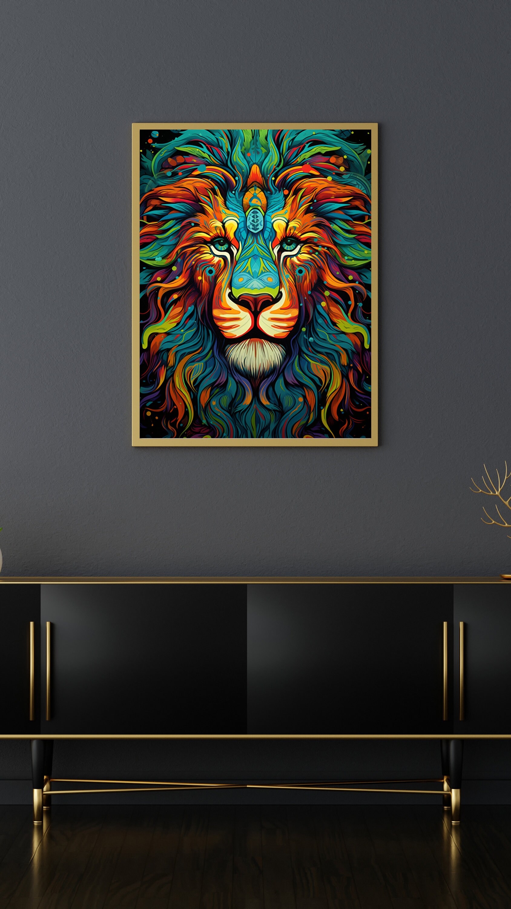 Psychedelic Lion, Digital Art. Printable, Wall Art, Free Commercial Use ...
