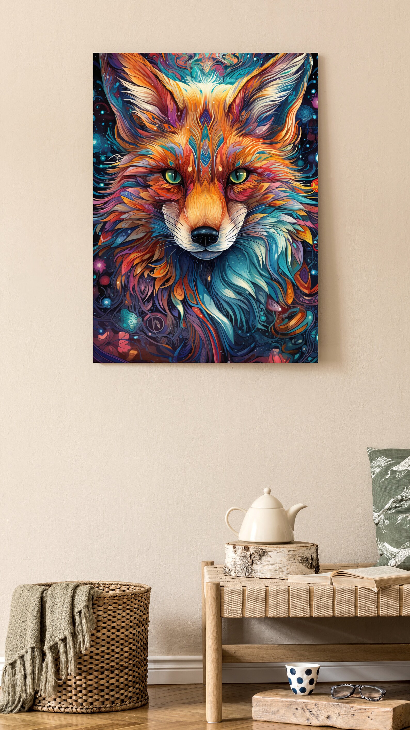 Psychedelic Fox, Digital Art. Printable, Wall Art, Free Commercial Use ...