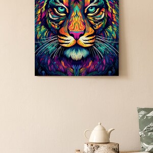 Psychedelic Tiger, Digital Art. Printable, Wall Art, Free Commercial ...
