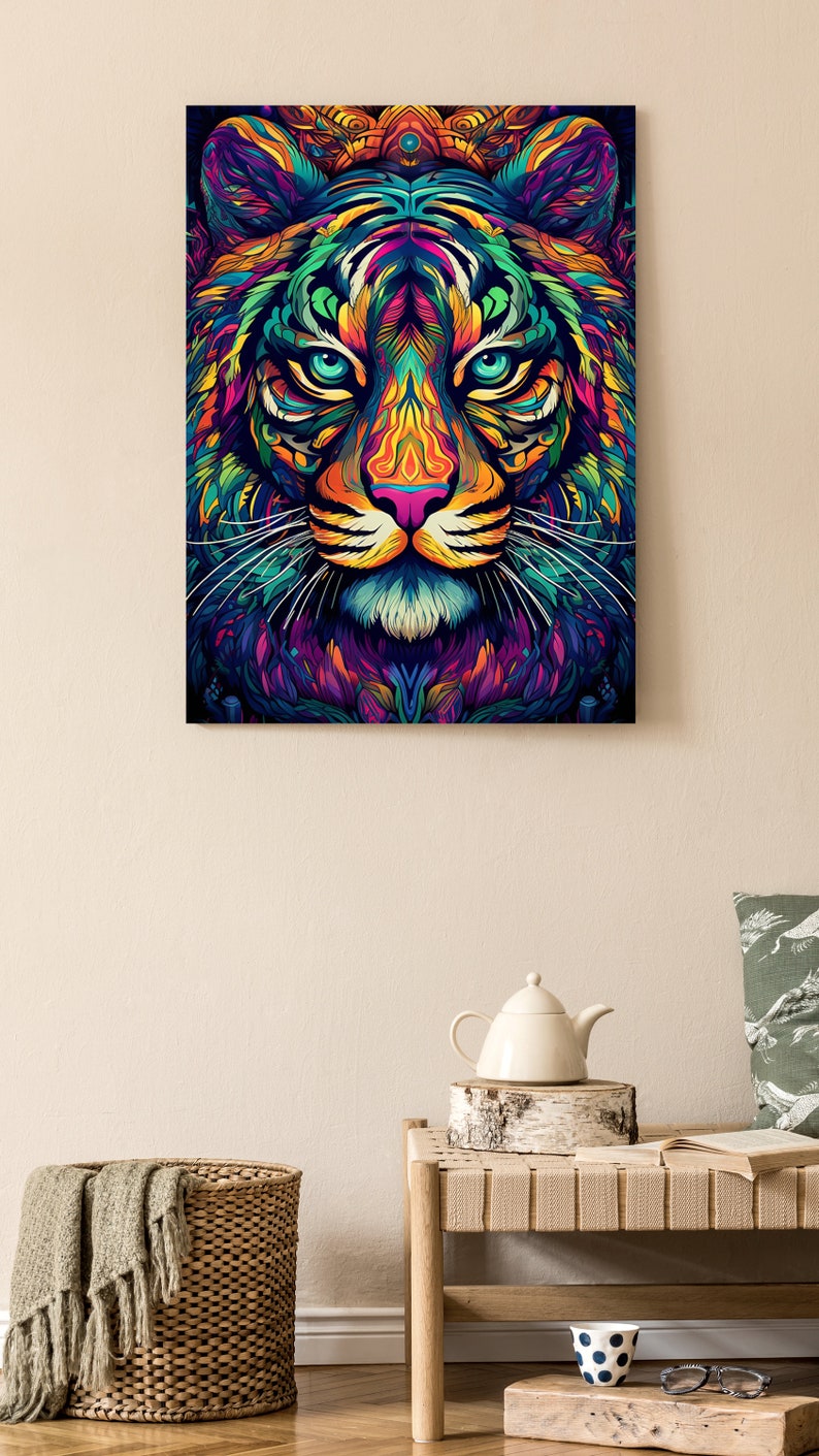 Psychedelic Tiger, Digital Art. Printable, Wall Art, Free Commercial ...