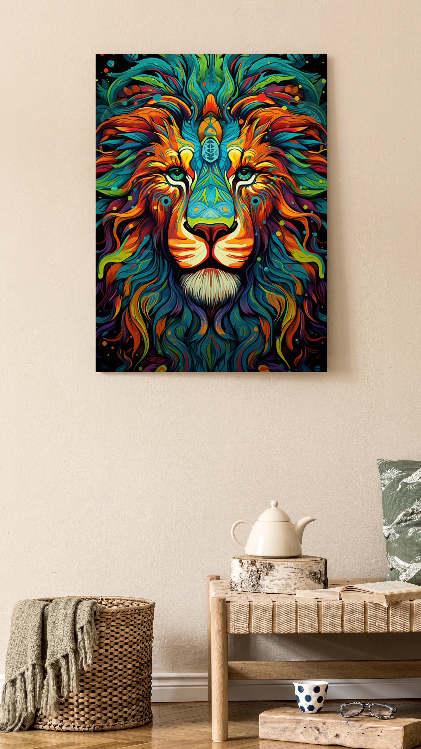 Psychedelic Lion, Digital Art. Printable, Wall Art, Free Commercial Use ...
