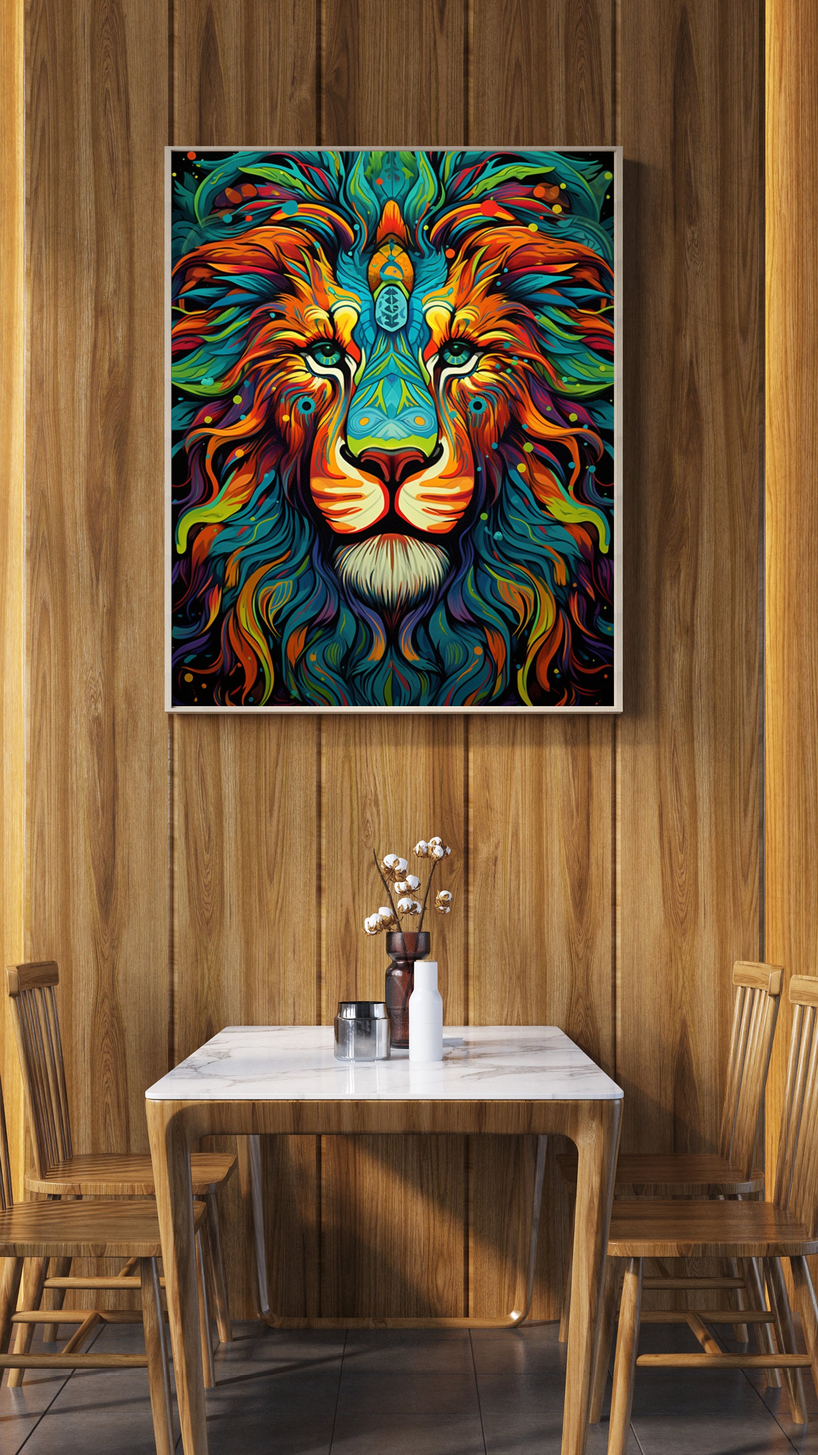 Psychedelic Lion, Digital Art. Printable, Wall Art, Free Commercial Use ...