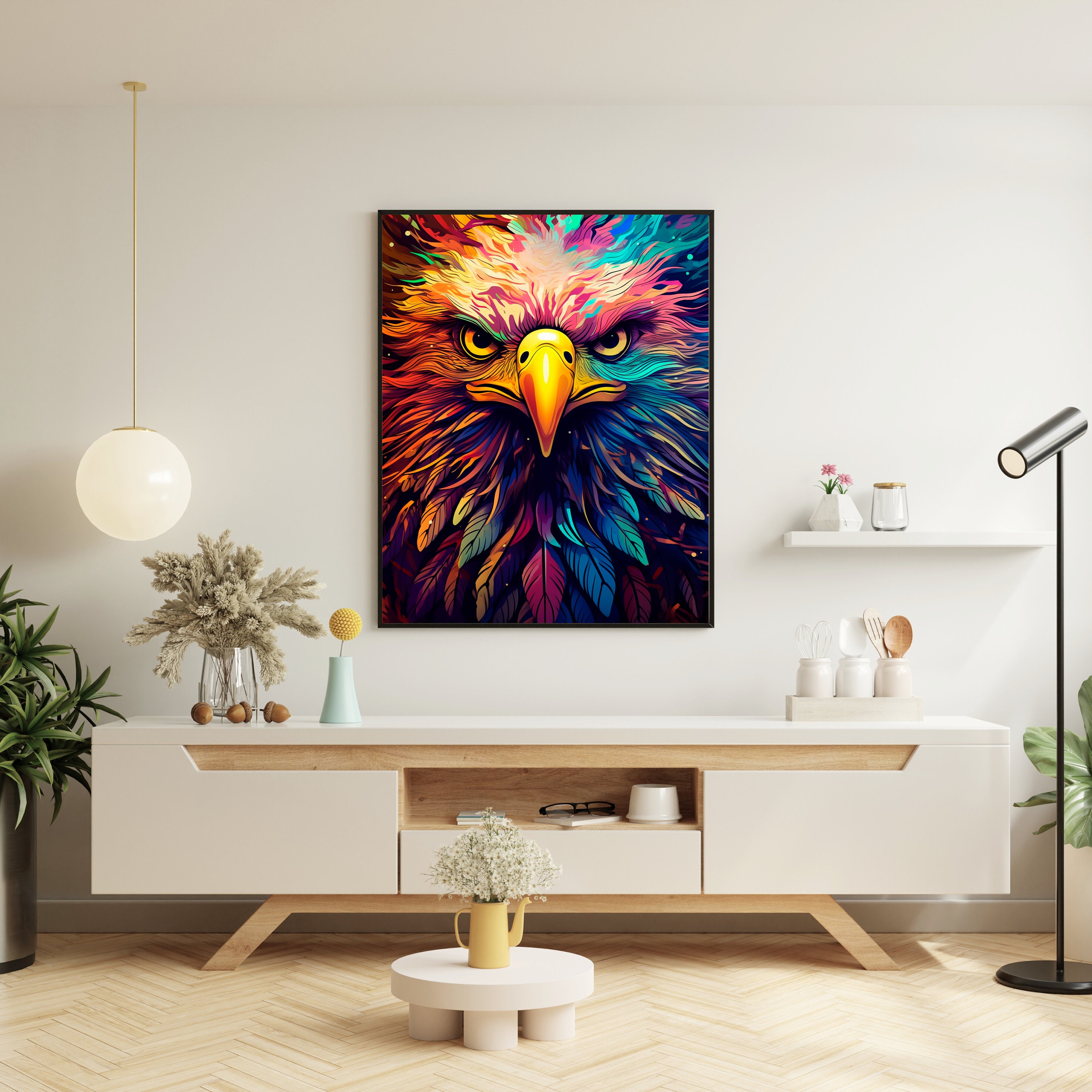 Psychedelic Eagle, Digital Art. Printable, Wall Art, Free Commercial ...
