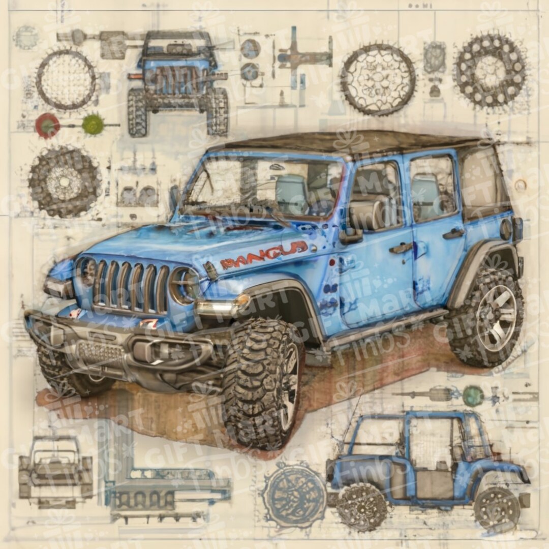 Jeep Wrangler Printable Bundle: Digital File PNG, PDF Instant Download ...