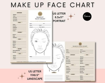EDITABLE Makeup Artist Face Chart Makeup Artist Form Freelance Makeup ...