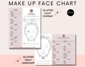 EDITABLE Makeup Artist Face Chart Makeup Artist Form Freelance Makeup ...