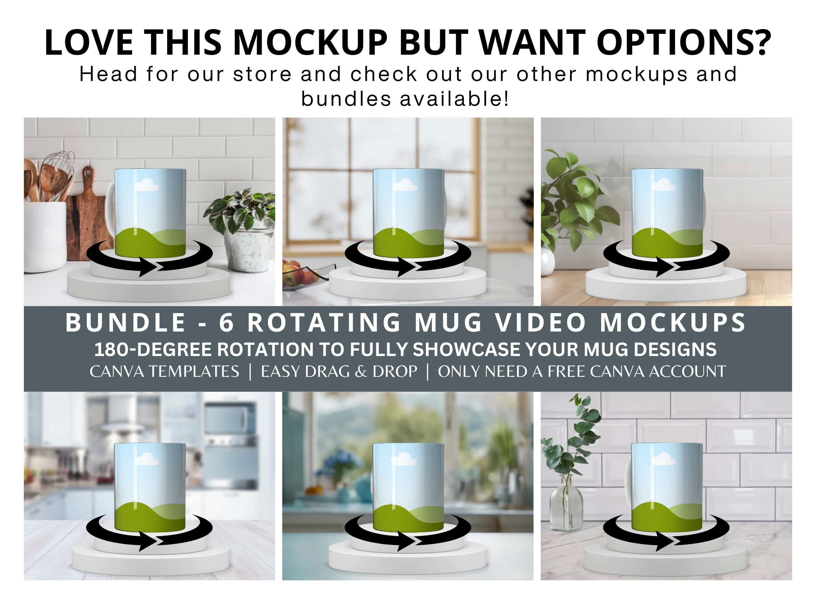 Rotating Mug Video Mockup 3D Animated White Mug Drag and Drop Canva ...