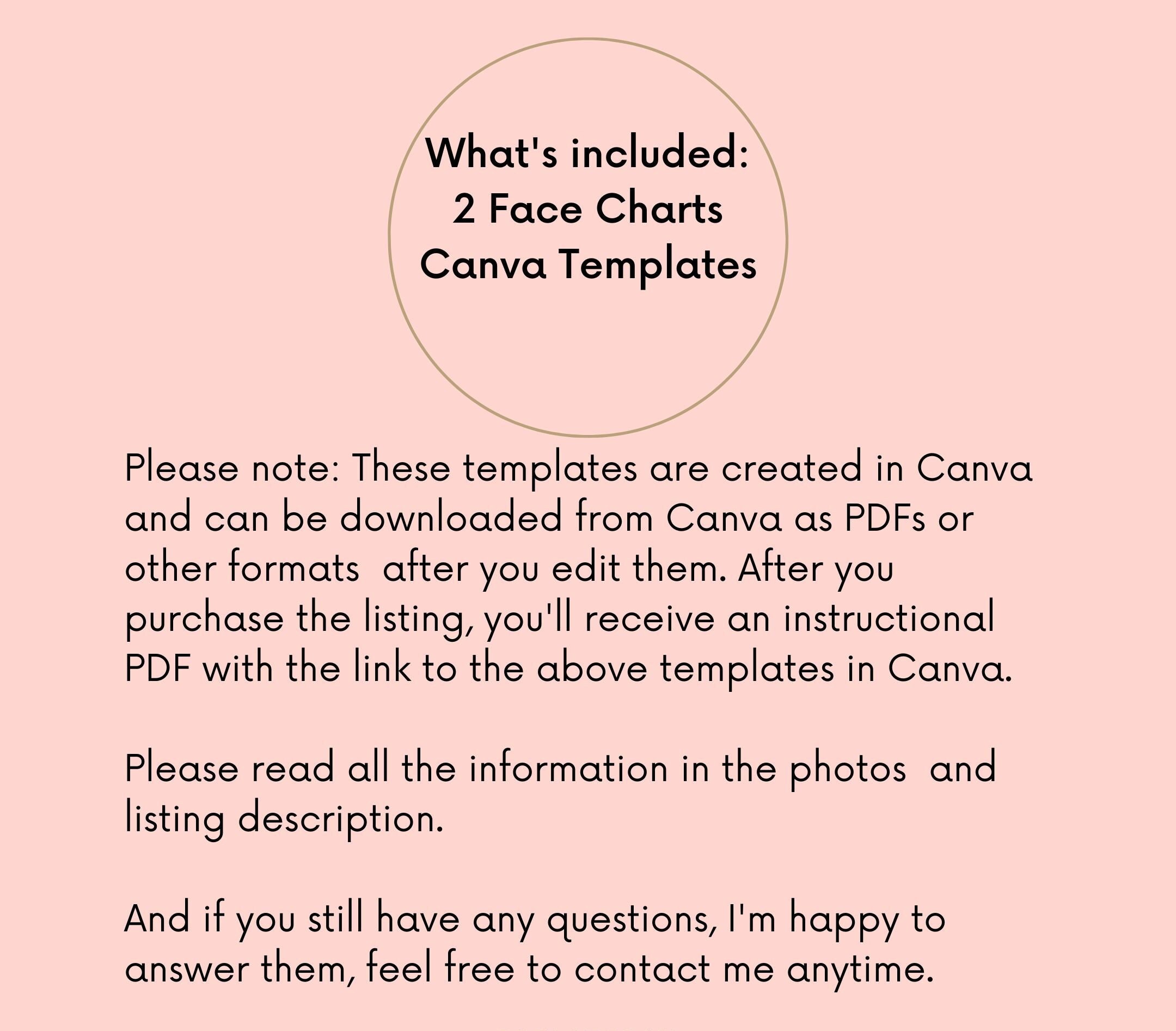 EDITABLE Makeup Artist Face Chart Bundle Freelance Makeup Form Makeup ...