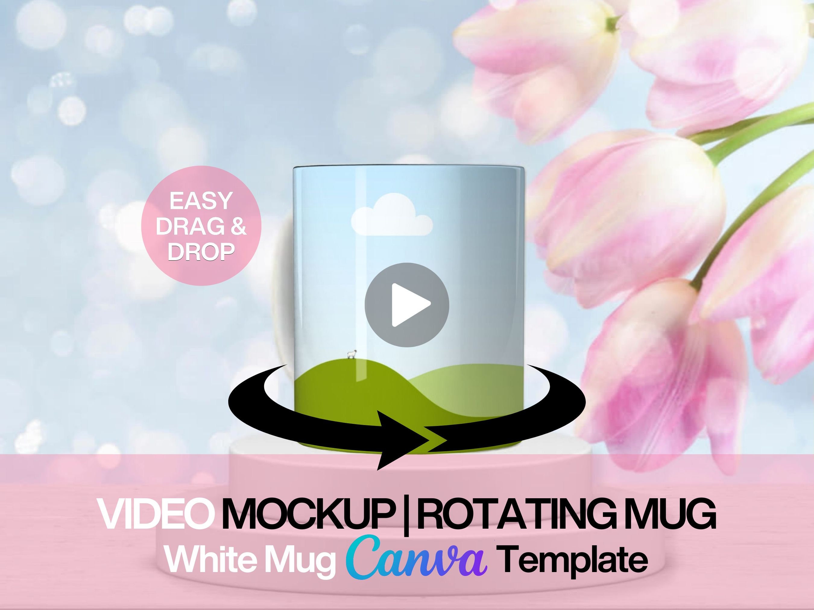 Mother's Day Rotating Mug Video Mockup Animated Mug Mockup Mug Drag ...