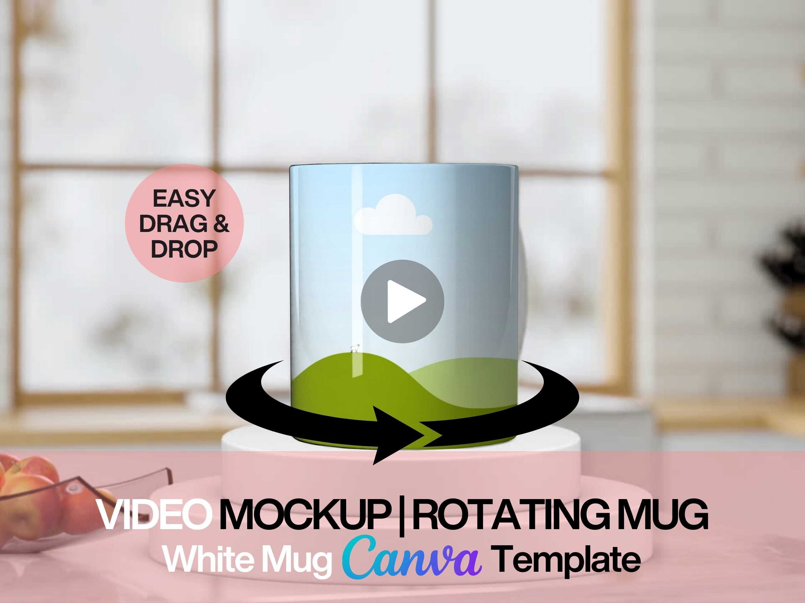 Rotating Mug Video Mockup Animated Mug Mockup Mug Drag and Drop Canva ...