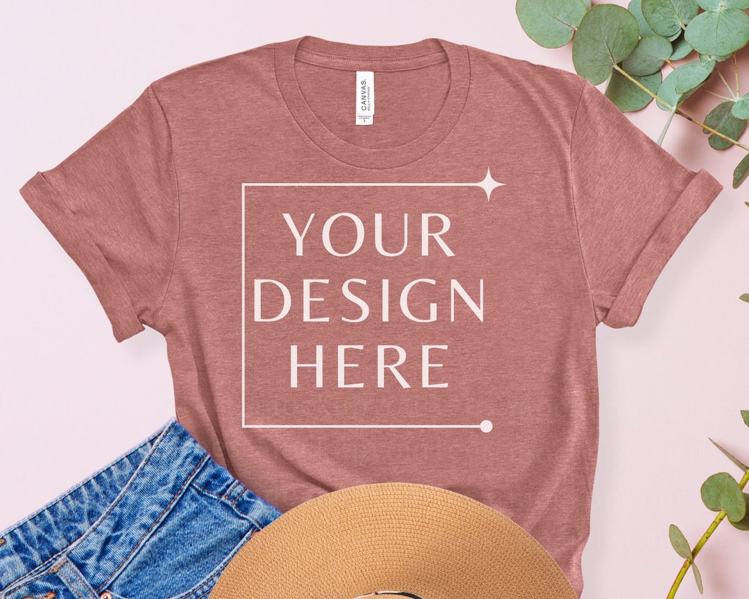 Heather Mauve Bella Canvas 3001 Mockup, Bella Mockup, Aesthetic Tshirt ...