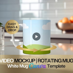 Rotating Mug Video Mockup Animated Mug Mockup Mug Drag and Drop Canva ...
