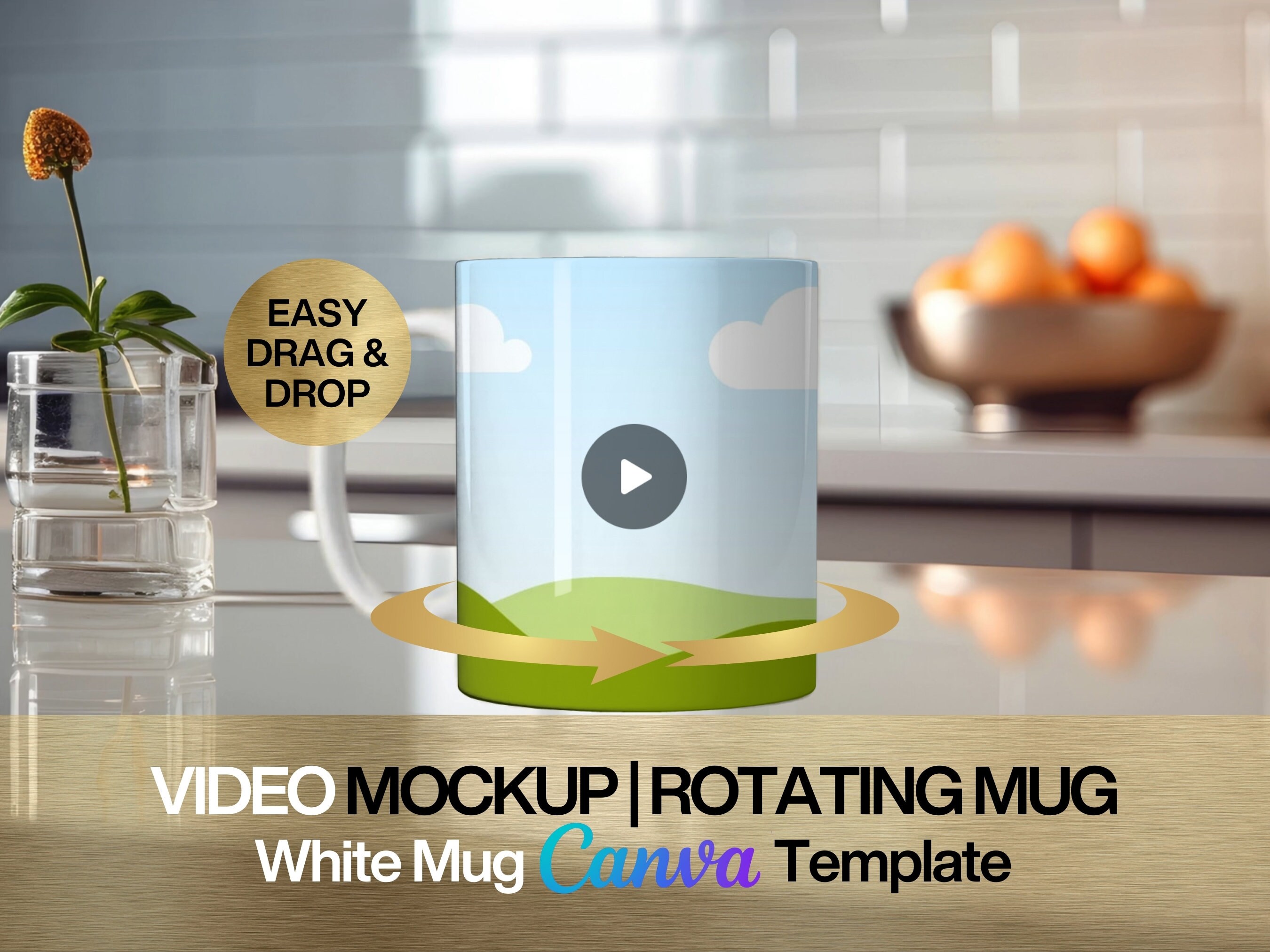 Rotating Mug Video Mockup Animated Mug Mockup Mug Drag and Drop Canva ...