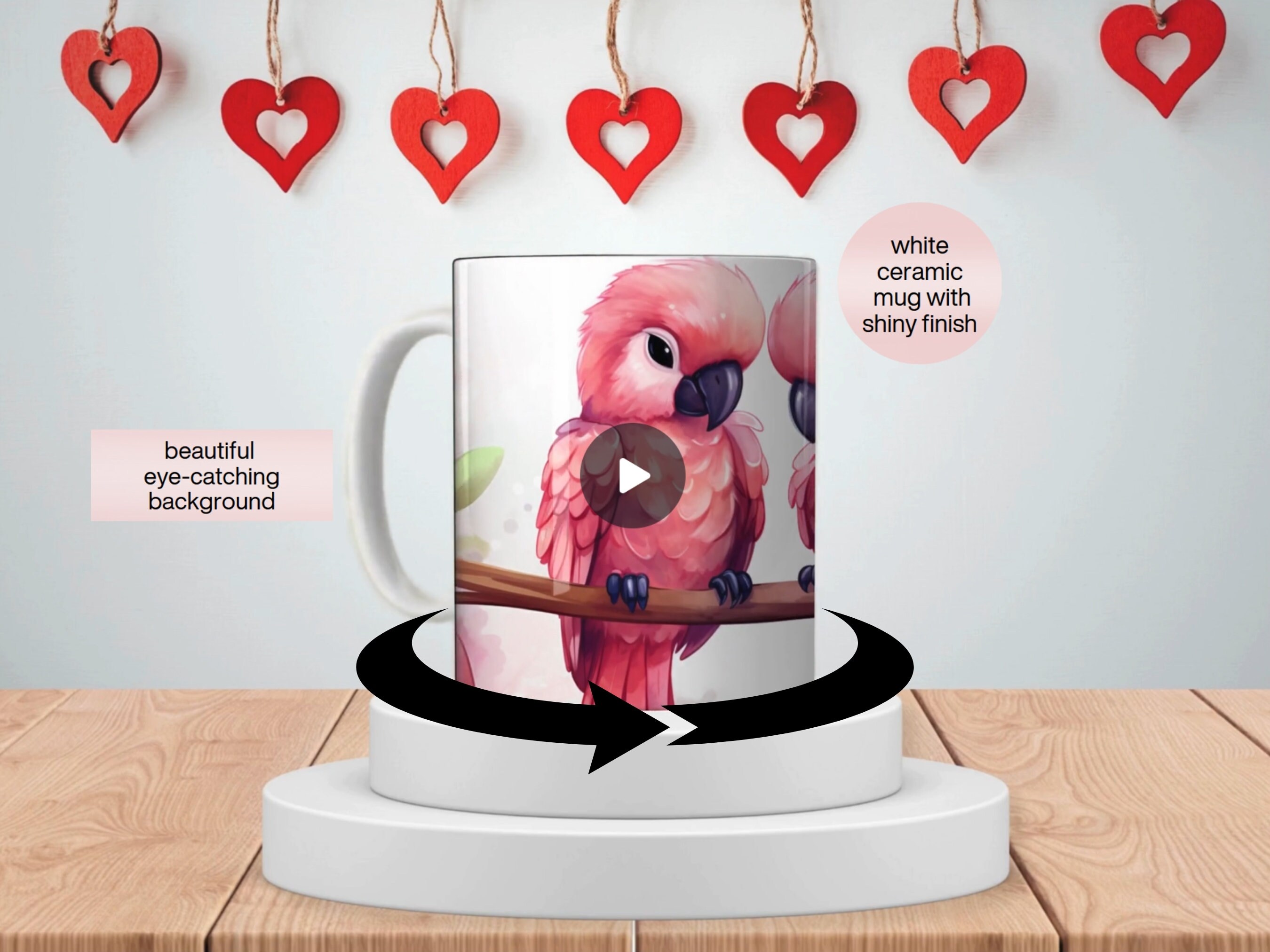 Valentine's Rotating Mug Video Mockup Animated Mug Drag and Drop Canva ...