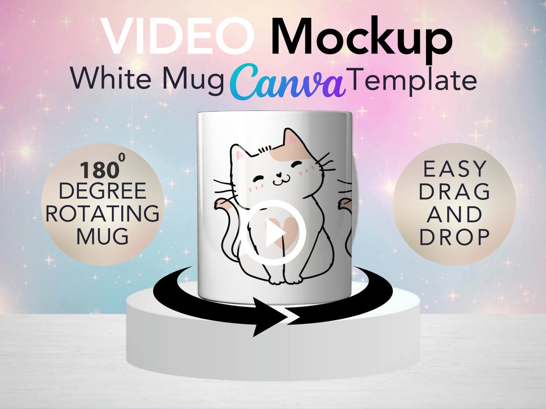 Rotating Mug Video Mockup Animated Mug Mockup Mug Drag and Drop Canva ...