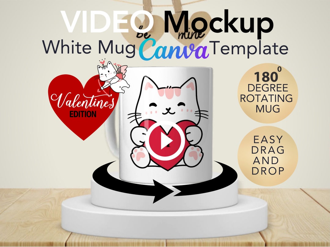 Valentine Rotating Mug Video Mockup Animated Mug Mockup Mug Drag and ...