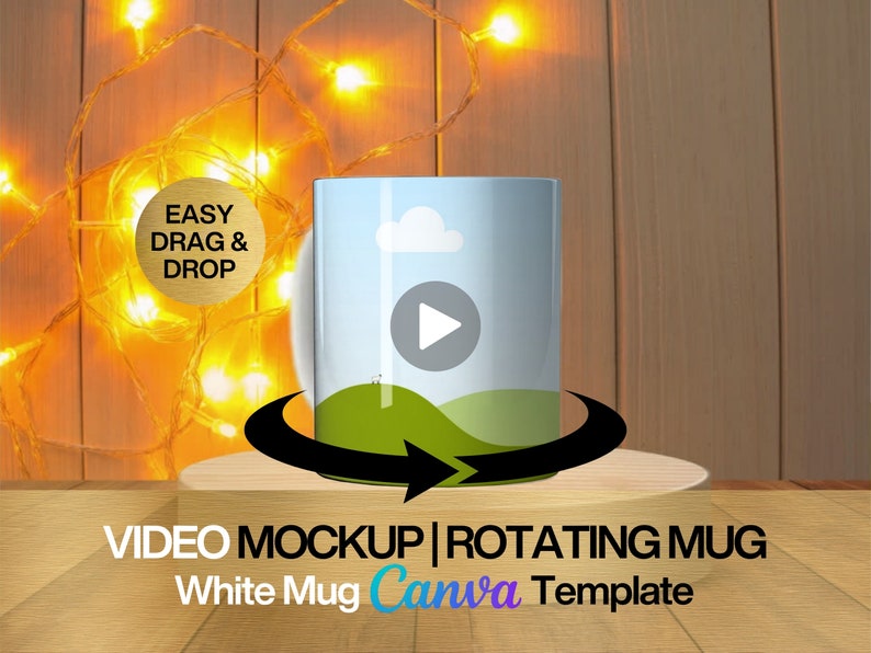 Rotating Mug Video Mockup Animated Mug Mockup Mug Drag and Drop Canva ...