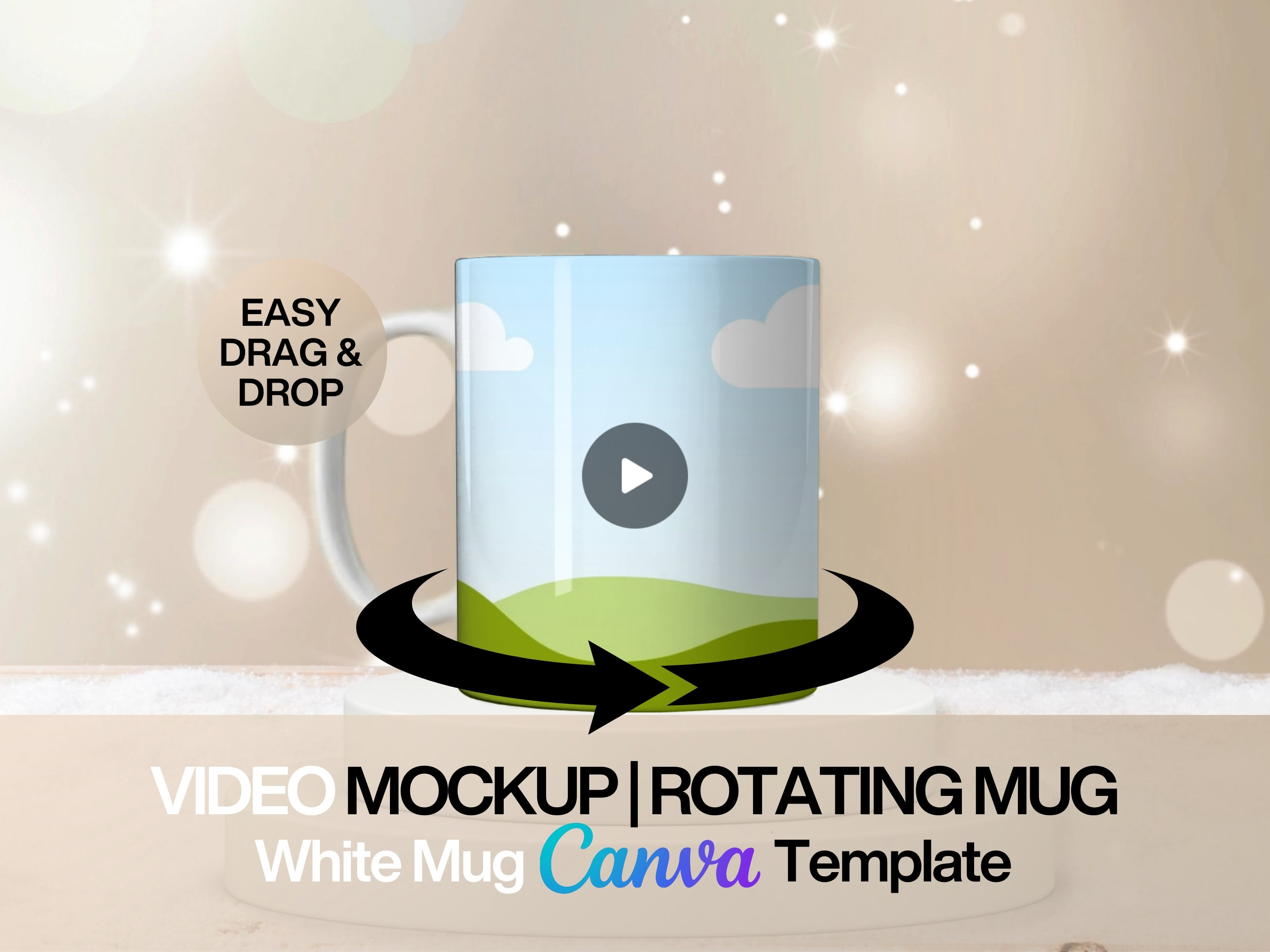 Rotating Mug Video Mockup: Drag & Drop Canva Template (11oz) - Etsy