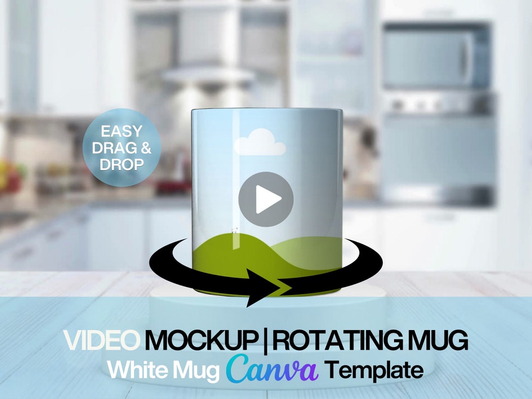 Rotating Mug Video Mockup: Drag & Drop Canva Template (11oz) - Etsy