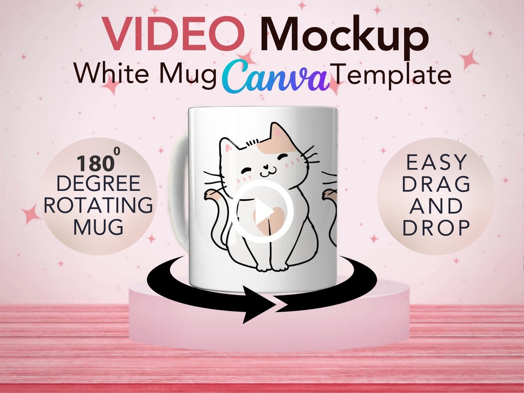 Rotating Mug Video Mockup Animated Mug Mockup Mug Drag and Drop Canva ...
