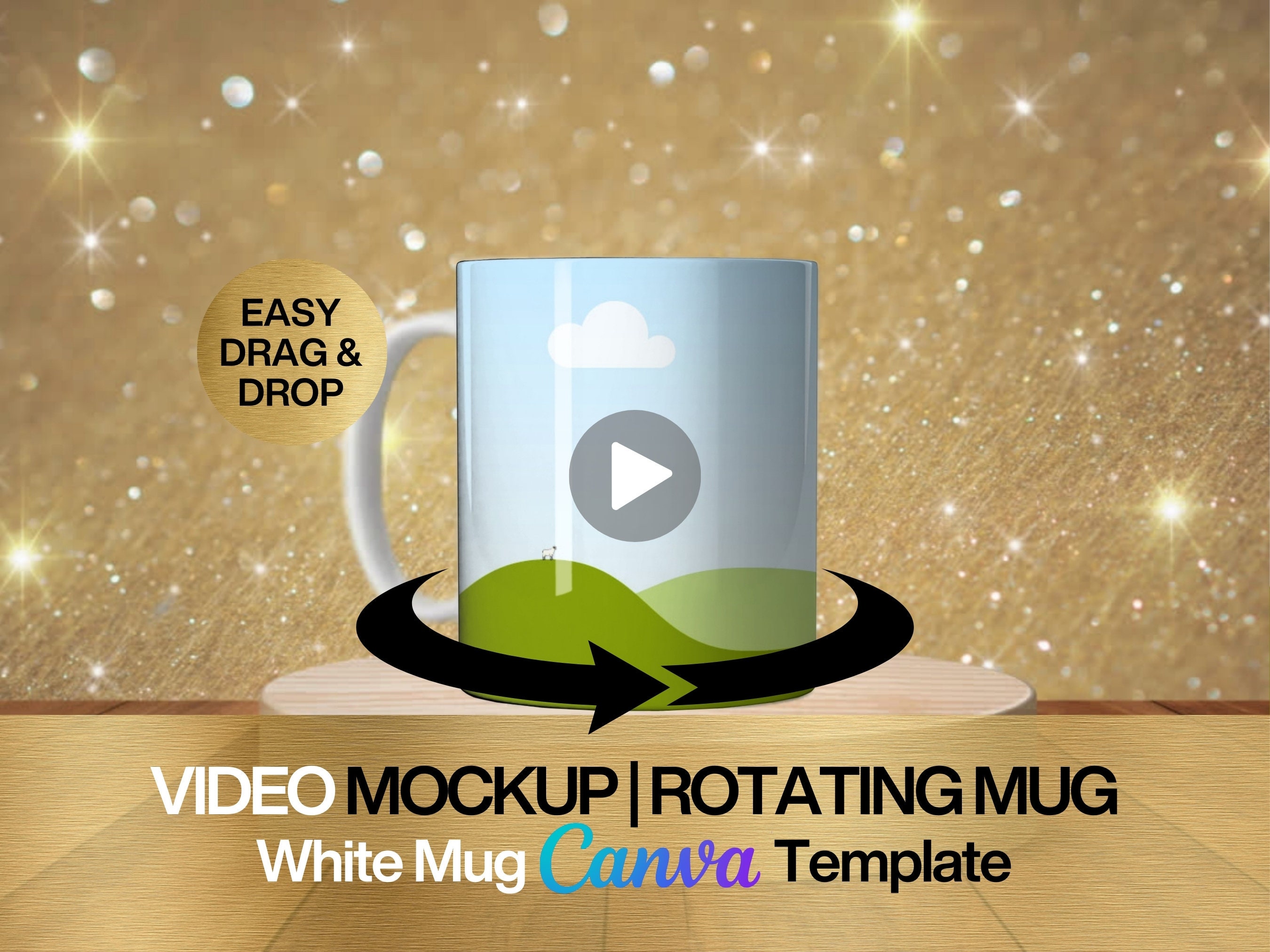 Rotating Mug Video Mockup Animated Mug Mockup Mug Drag and Drop Canva ...