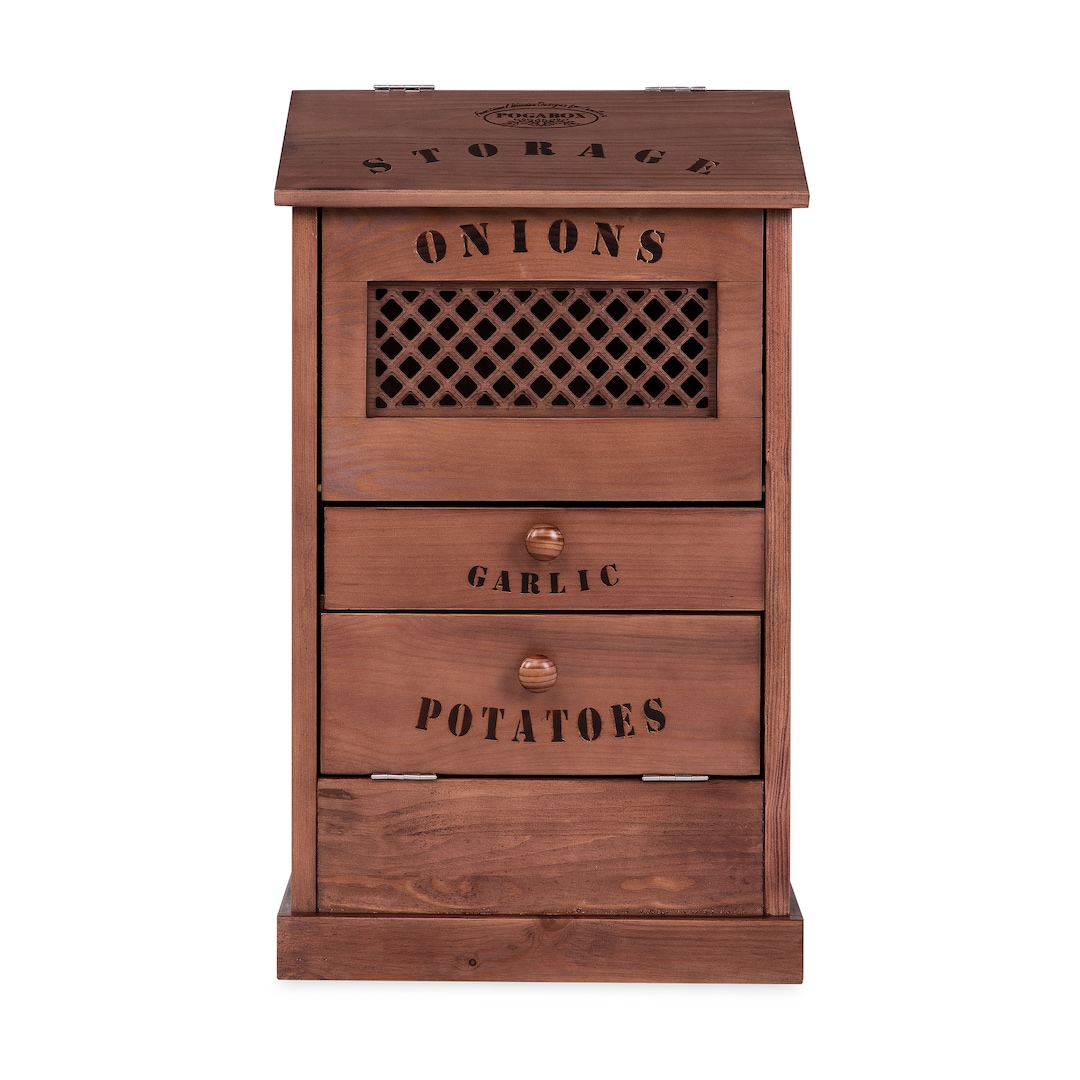Pogabox™ Modern Potato Onion and Garlic Storage Wooden Bin Box - Etsy