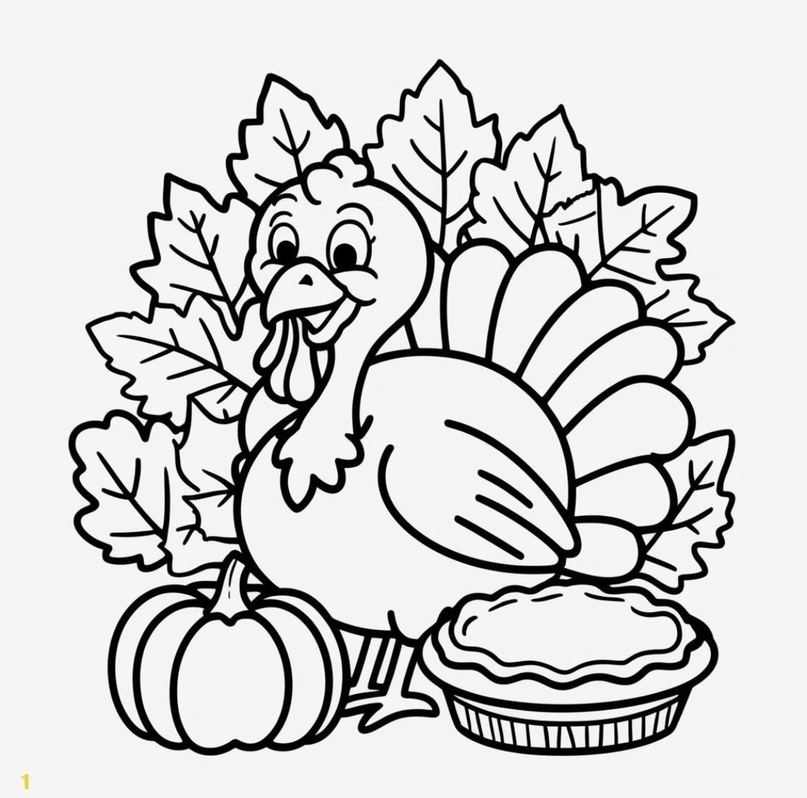 Kid’s Thanksgiving Turkey Coloring Page - Etsy