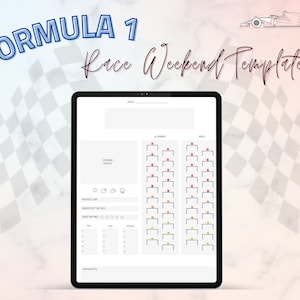 Formula 1 Race Weekend Template | F1 2023 | A4 Size | Ready to Download ...
