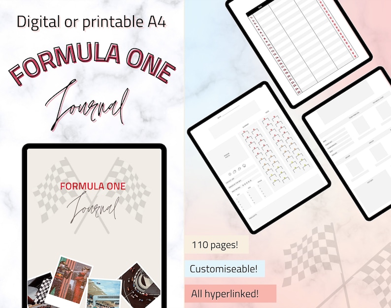 Formula 1 Journal, Beige | Digital F1 Journal | F1 Gift | Undated | F1 ...
