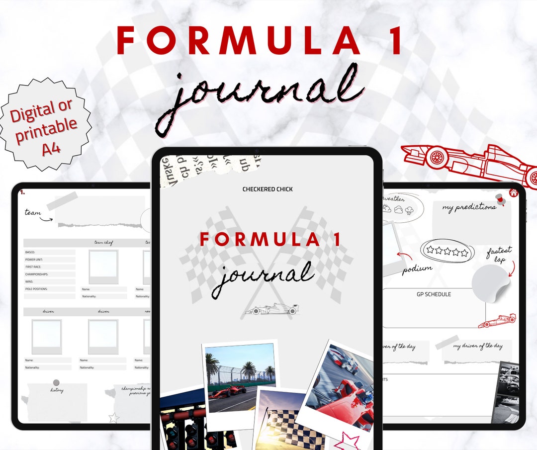 Formula 1 Journal Extended | Digital F1 Journal | Undated | F1 Gift ...