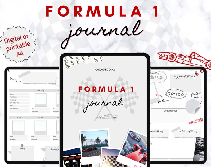 Formula 1 Journal Extended | Digital F1 Journal | Undated | F1 Gift ...