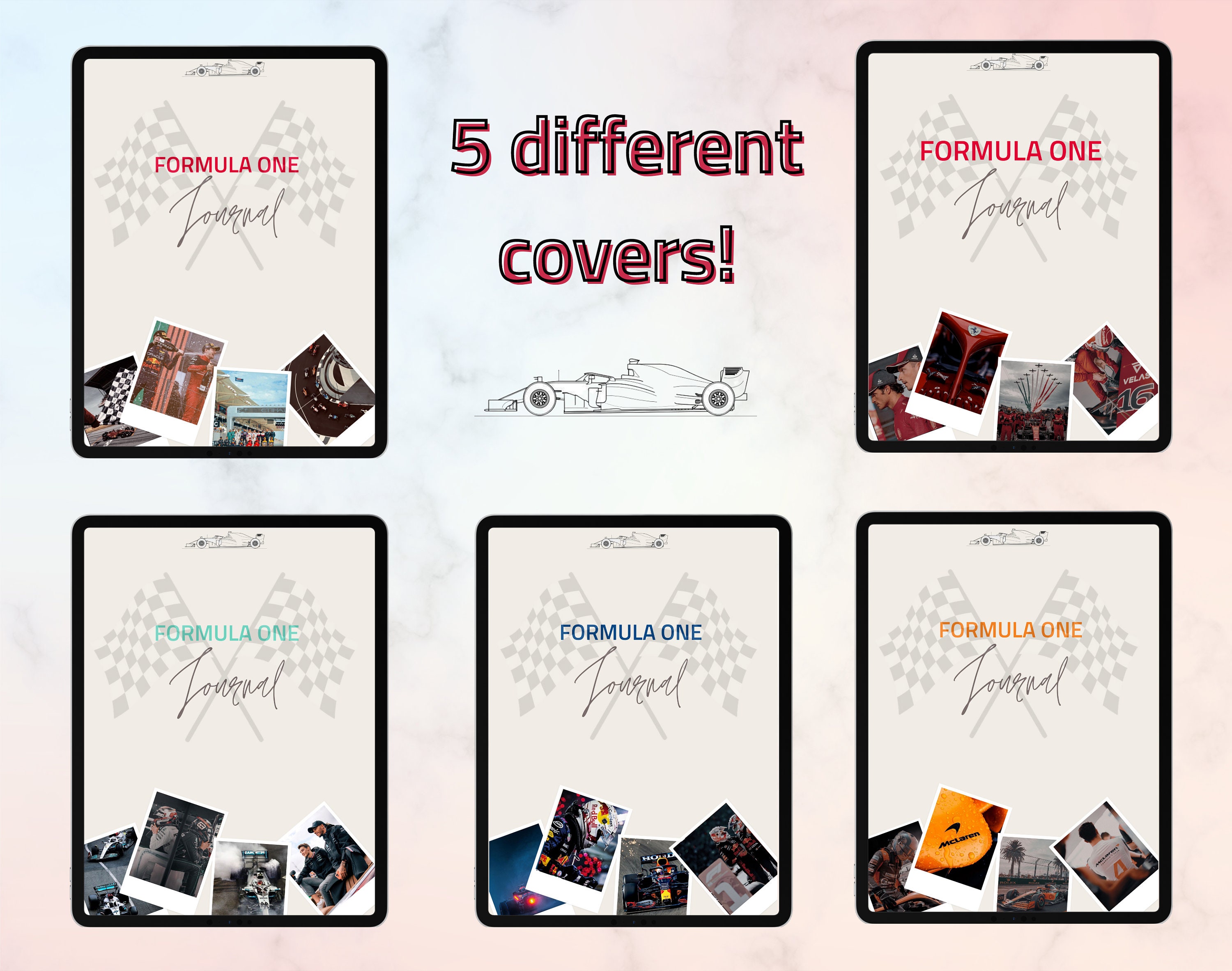 Formula 1 Journal, Beige | Digital F1 Journal | F1 Gift | Undated | F1 ...