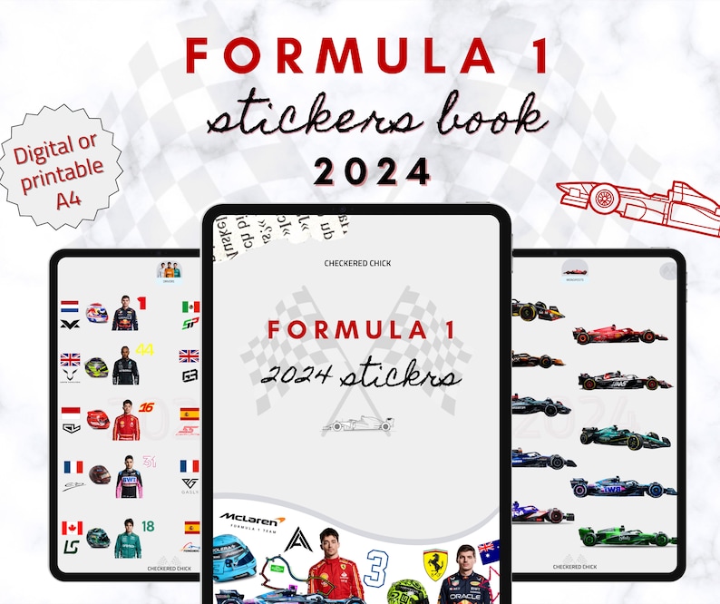 F1 Stickers Book 2024 144 Digital Stickers Formula 1 F1 Gift Season 2024 - Etsy Australia