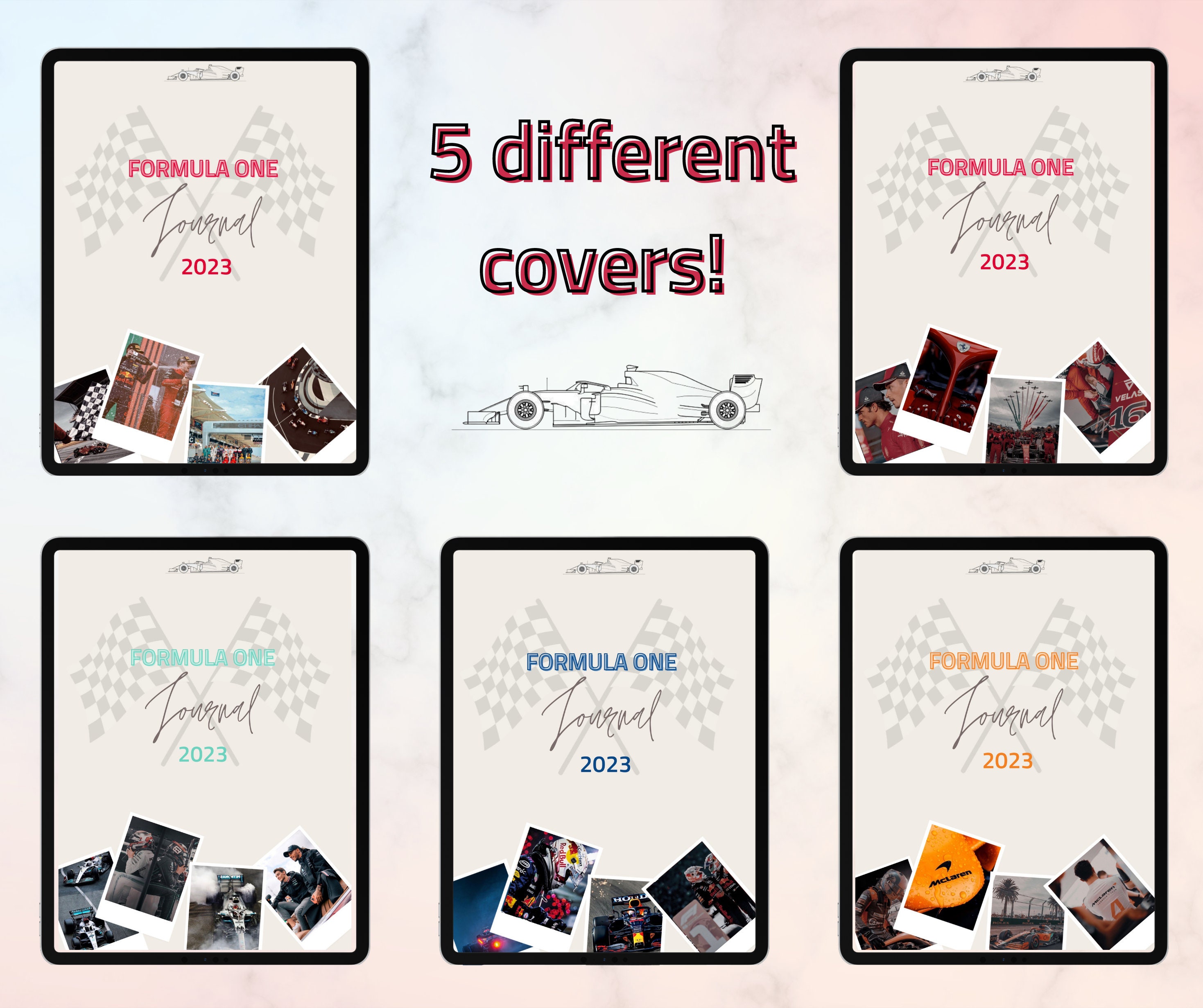 2023 Formula 1 Journal, Beige | Digital Journal | F1 Gift | F1 - Etsy