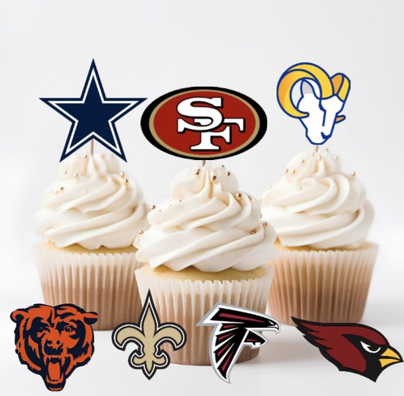 Sports Team Cupcake Toppers (ALL ASSEMBLED) - Etsy