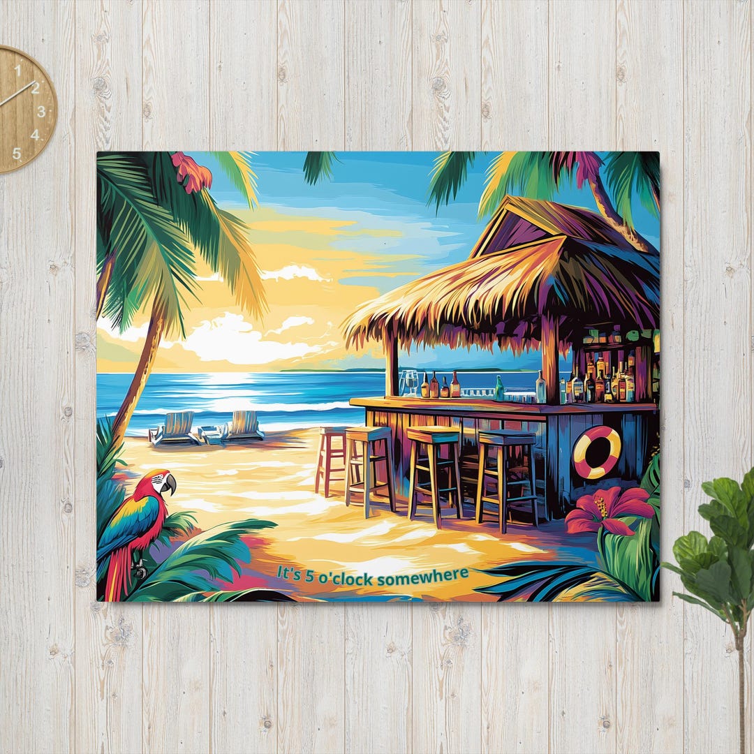 Jimmy Buffett Metal Beach Bar Sign: Tropical Margaritaville Tiki Ocean ...
