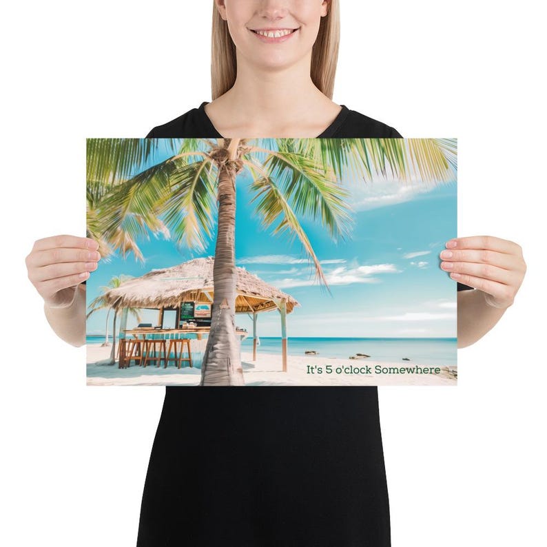 Tropical Poster Jimmy Buffett Style Margaritaville Poster Caribbean ...