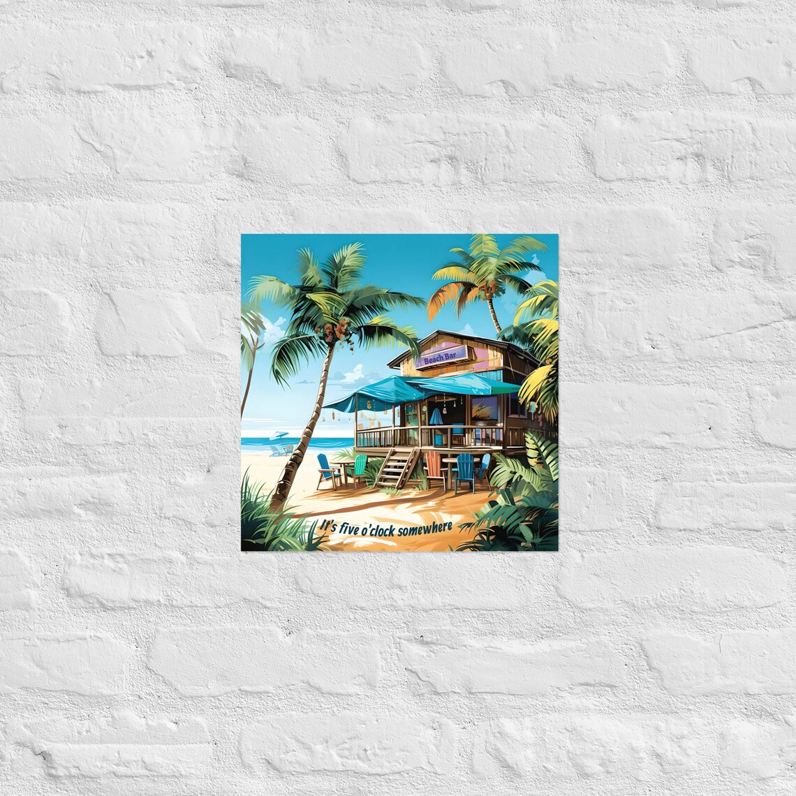 Tropical Poster Jimmy Buffett Style Margaritaville Poster Caribbean ...