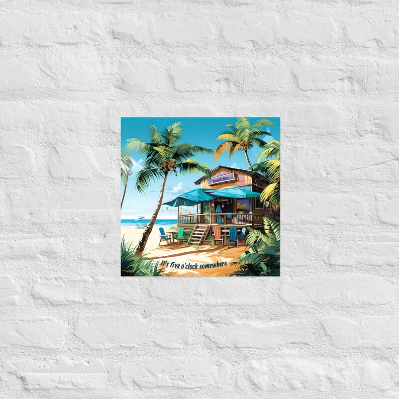 Tropical Poster Jimmy Buffett Style Margaritaville Poster Caribbean ...