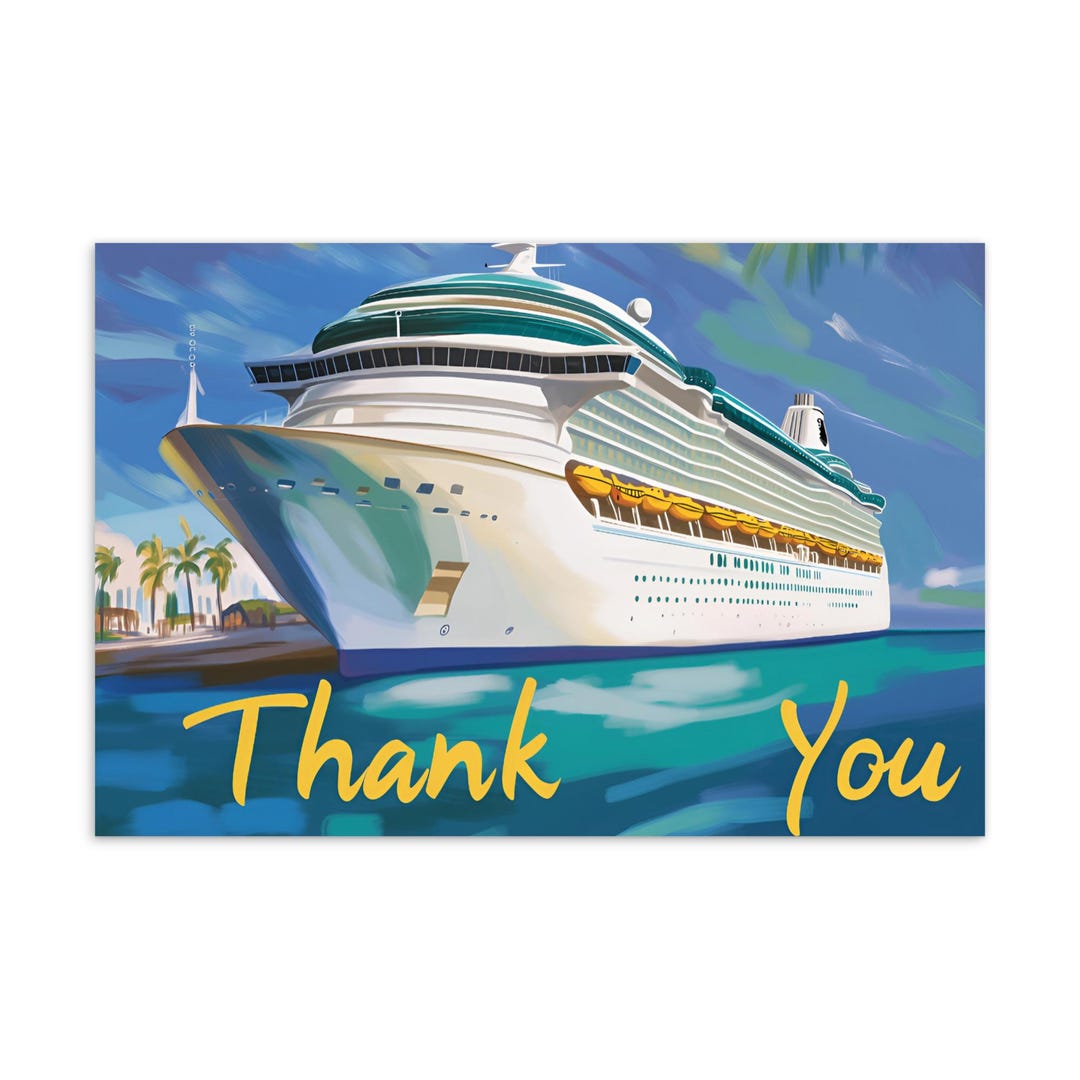 Cruise Crew Thank You Card: Nautical Ship Staff Appreciation Gift - Etsy