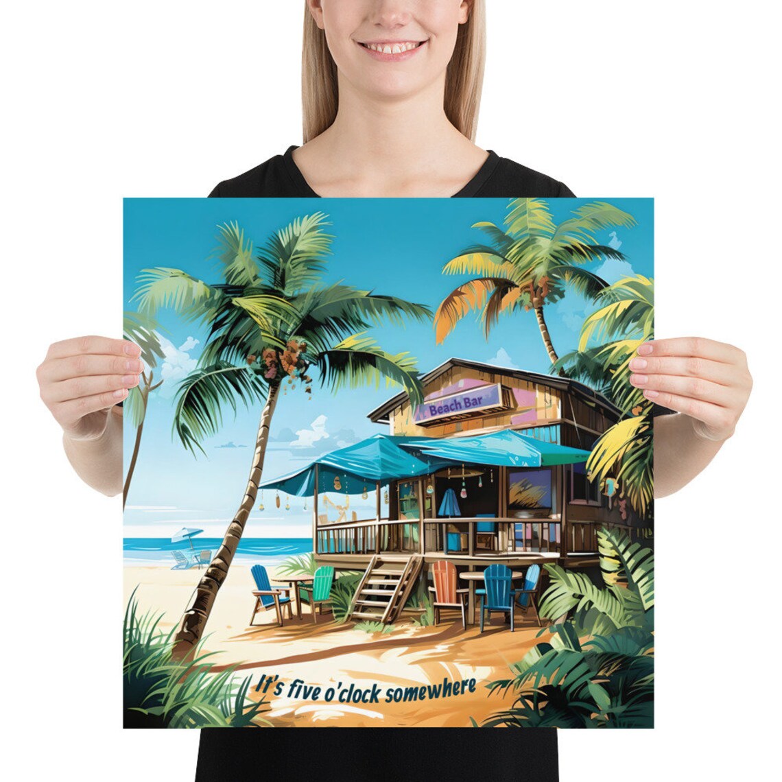 Tropical Poster Jimmy Buffett Style Margaritaville Poster Caribbean ...