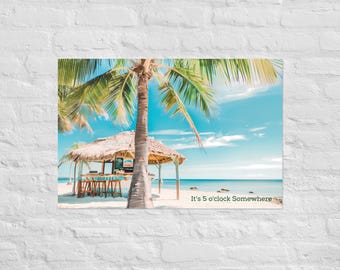 Tropical Poster Jimmy Buffett Style Margaritaville Poster Caribbean ...