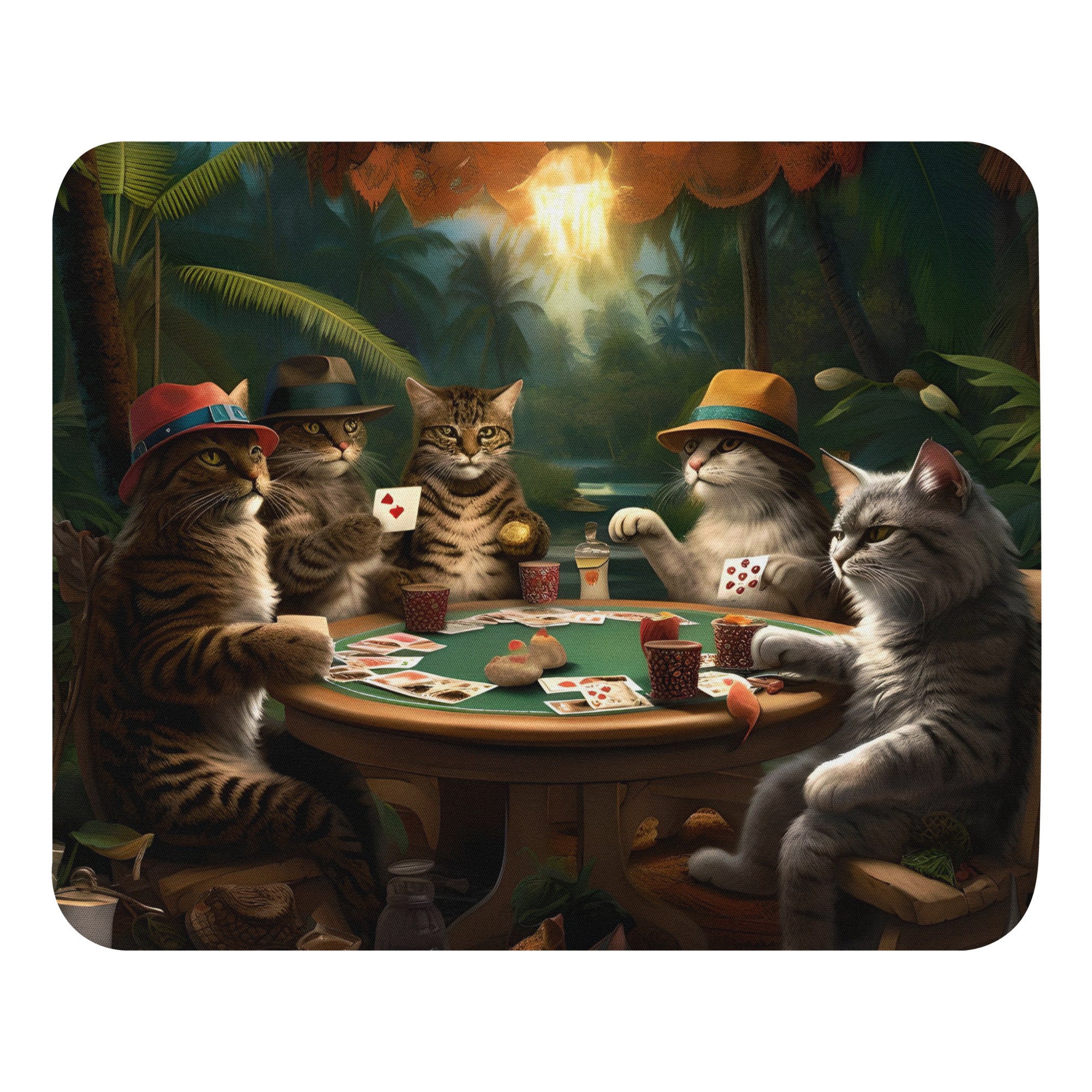 Unique Paw-some Cats Playing Poker High-quality Mouse Pad Art - Etsy