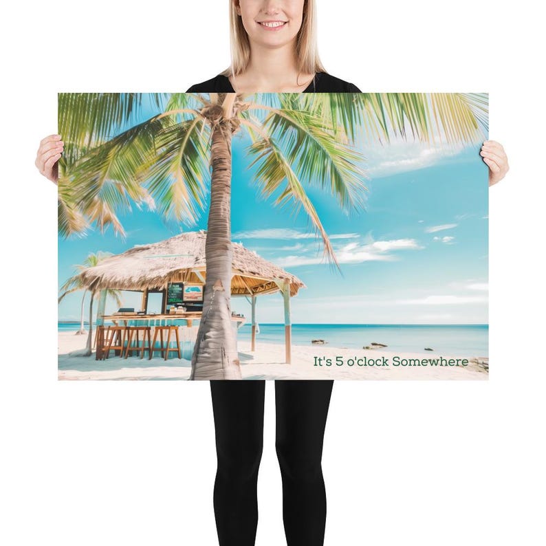 Tropical Poster Jimmy Buffett Style Margaritaville Poster Caribbean ...